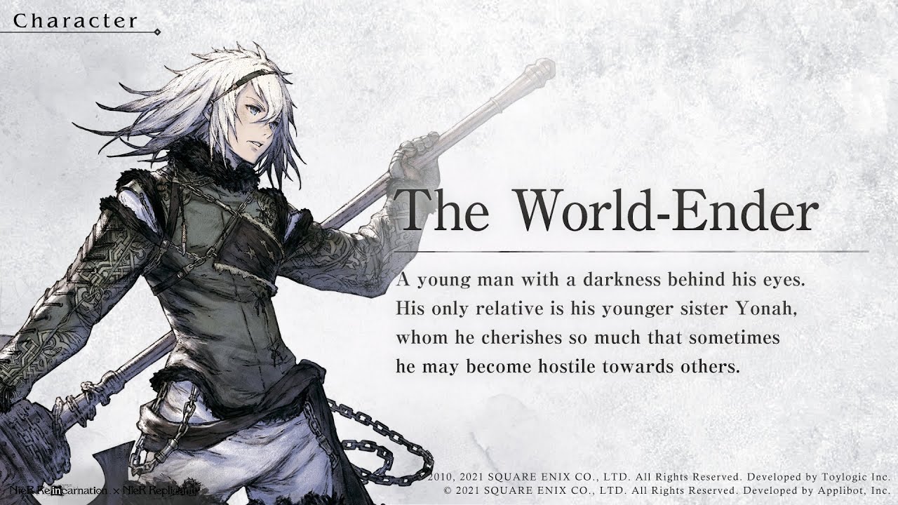 NieR Reincarnation - Character Showcase: The World-Ender (All Costumes ...