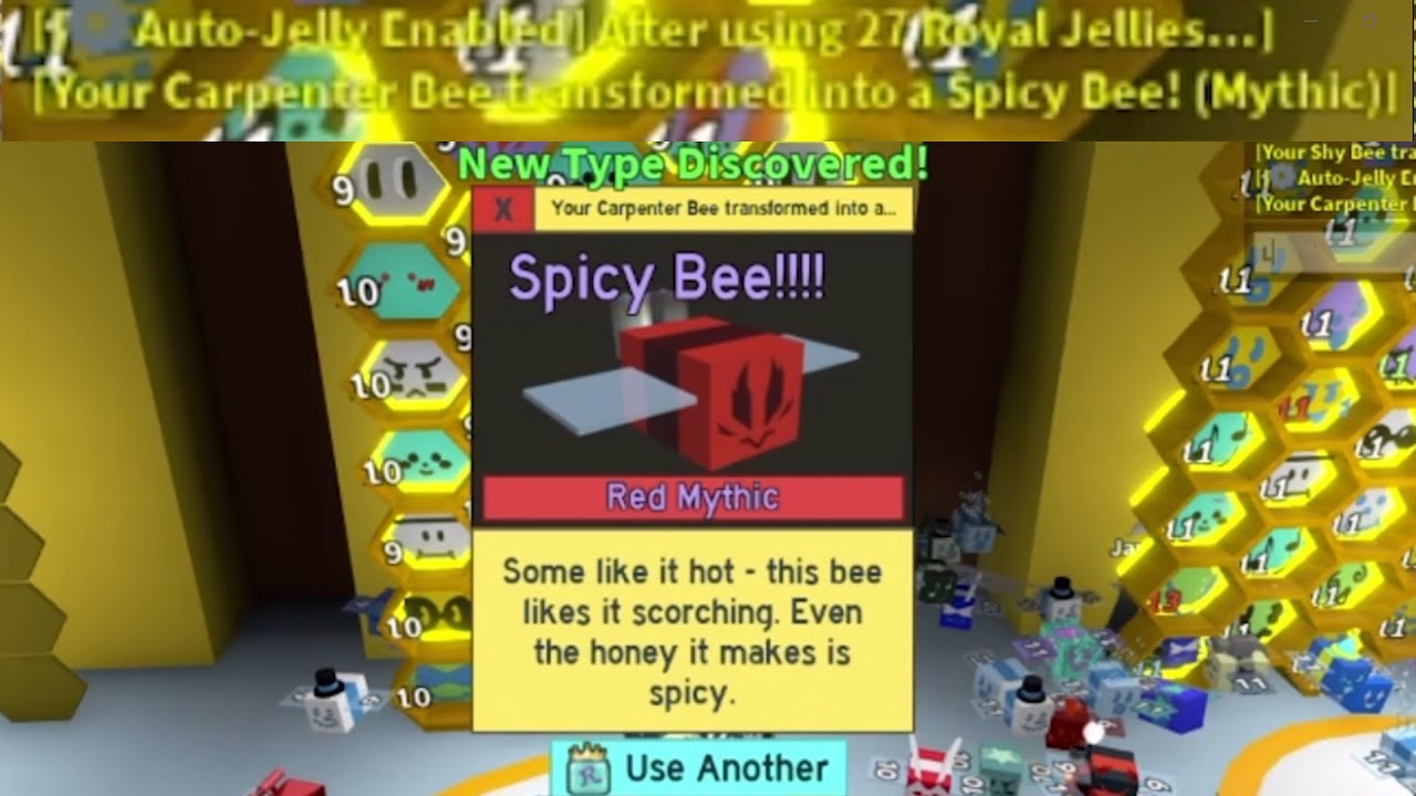 Getting a mythic bee within 100 royal jellies in bss - YouTube