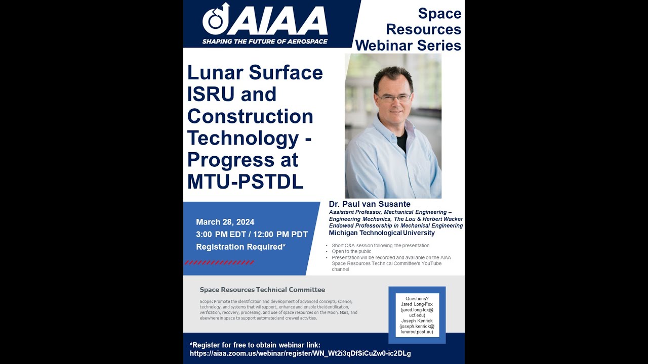 AIAA Space Resources Webinar - March 2024 - YouTube