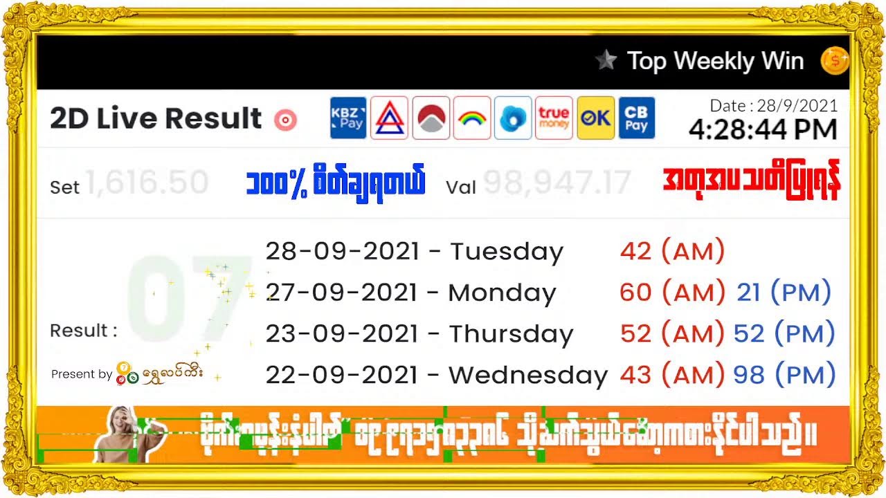 Shwe Lucky 2D 3D Live - YouTube