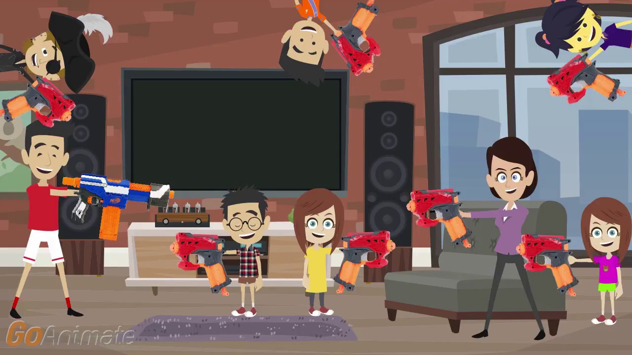 The Go Animate Family's Nerf War! - YouTube