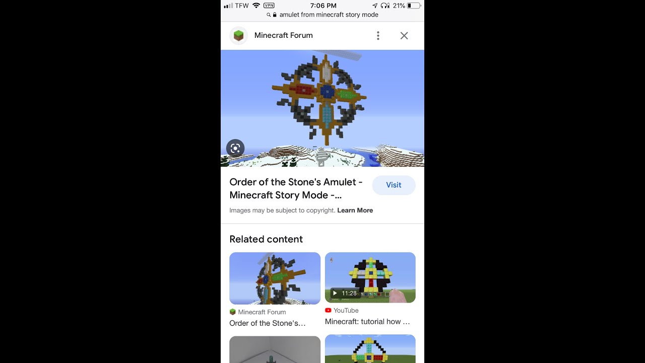 Minecraft Tutorial: How to build The Order Of The Stone Amulet From Minecraft Story Mode!! - YouTube
