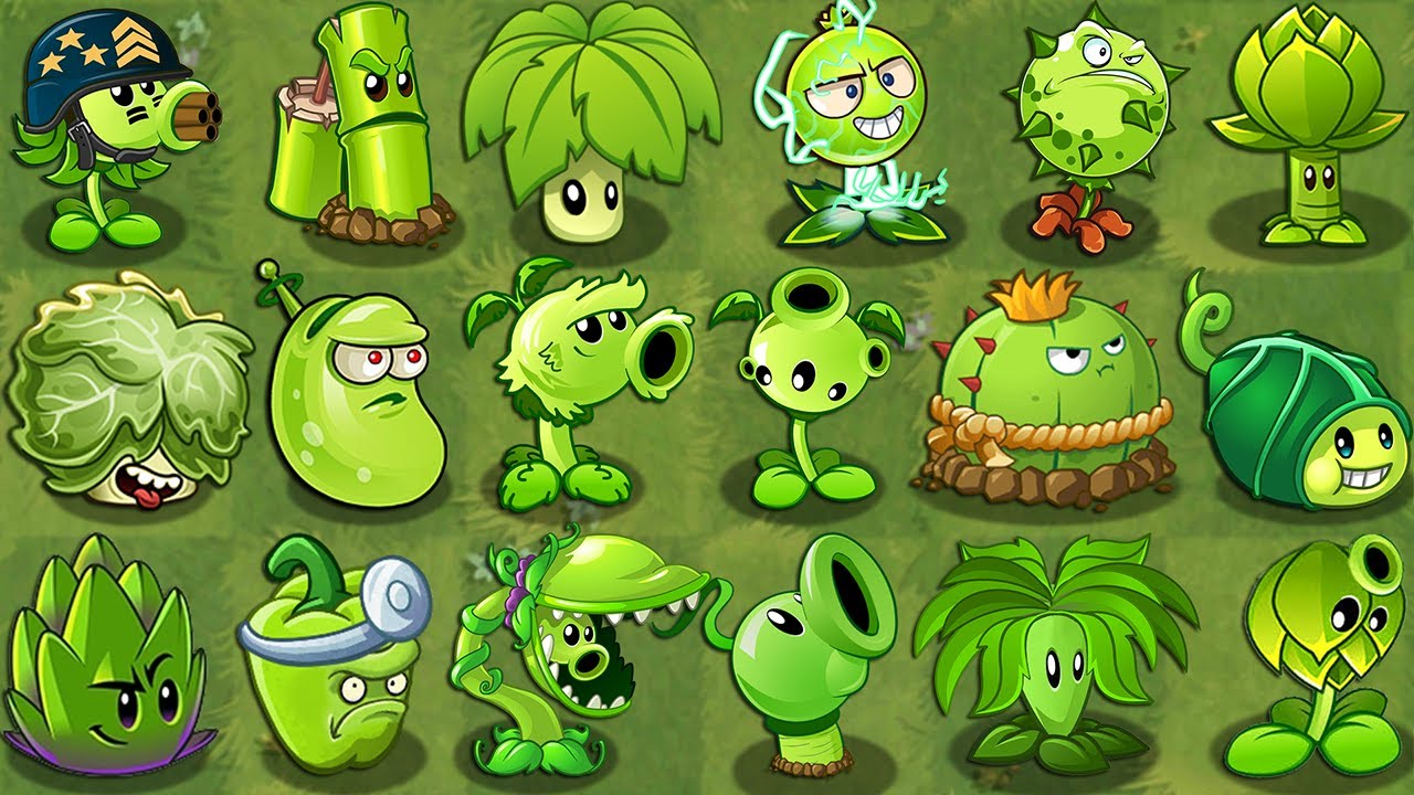 PvZ 2 All GREEN Plants Power-Up! in Plants vs Zombies 2 - YouTube