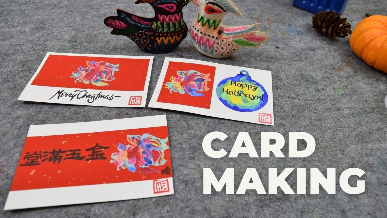 Chinese style card making 中国风贺卡 - YouTube
