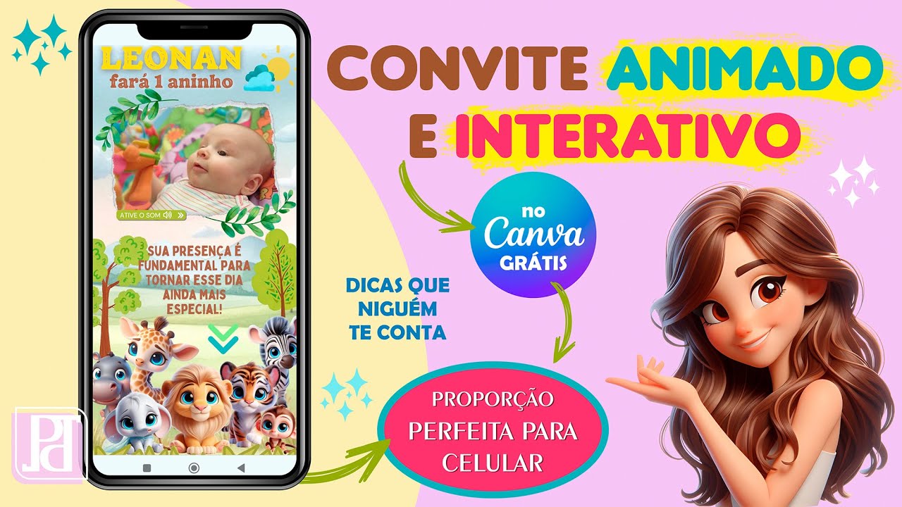 Aprenda a Fazer Convites de Aniversário Interativos no Canva Grátis ...