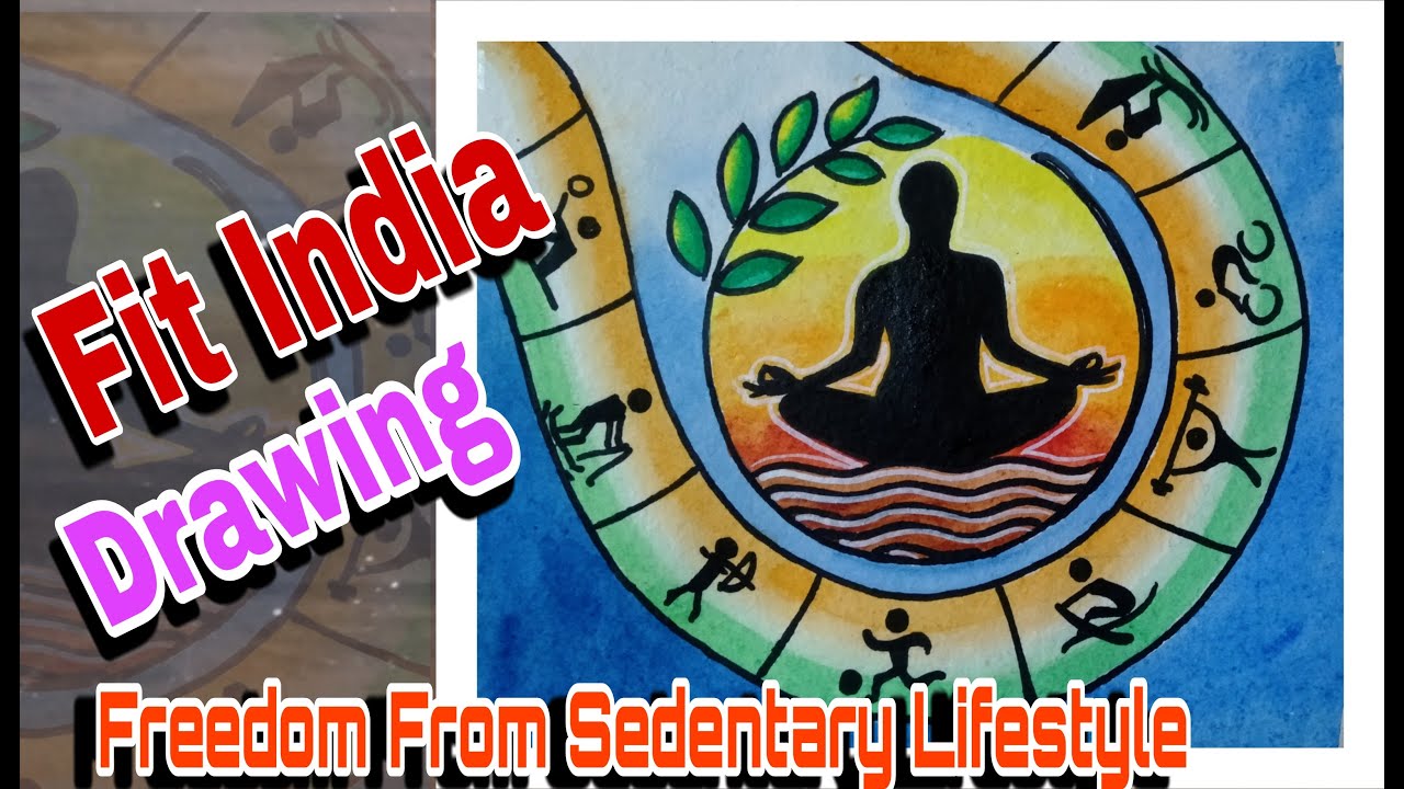 freedom from Sedentary lifestyle / fit India Drawing / Poster on ...