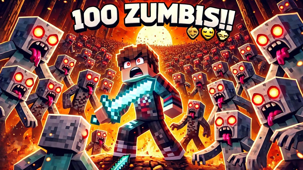 1000 ZUMBIS vs EU no MINECRAFT! (BATALHA ÉPICA!) 🧟🔥 - YouTube