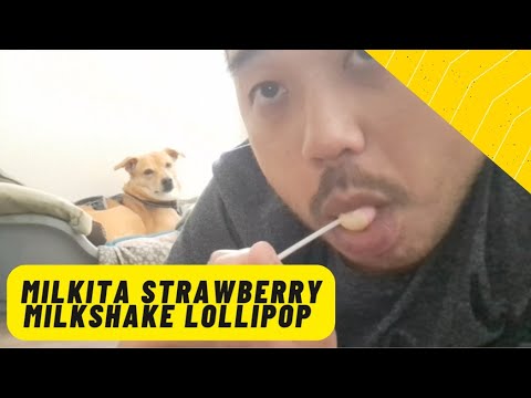 ASMR Milkita Strawberry Milkshake Lollipop 🍭 Mouth Sounds & Licking 🍭 ...