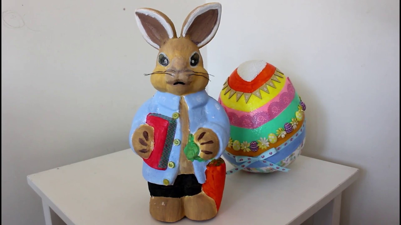 How to make peter rabbit with styrofoam shape - YouTube