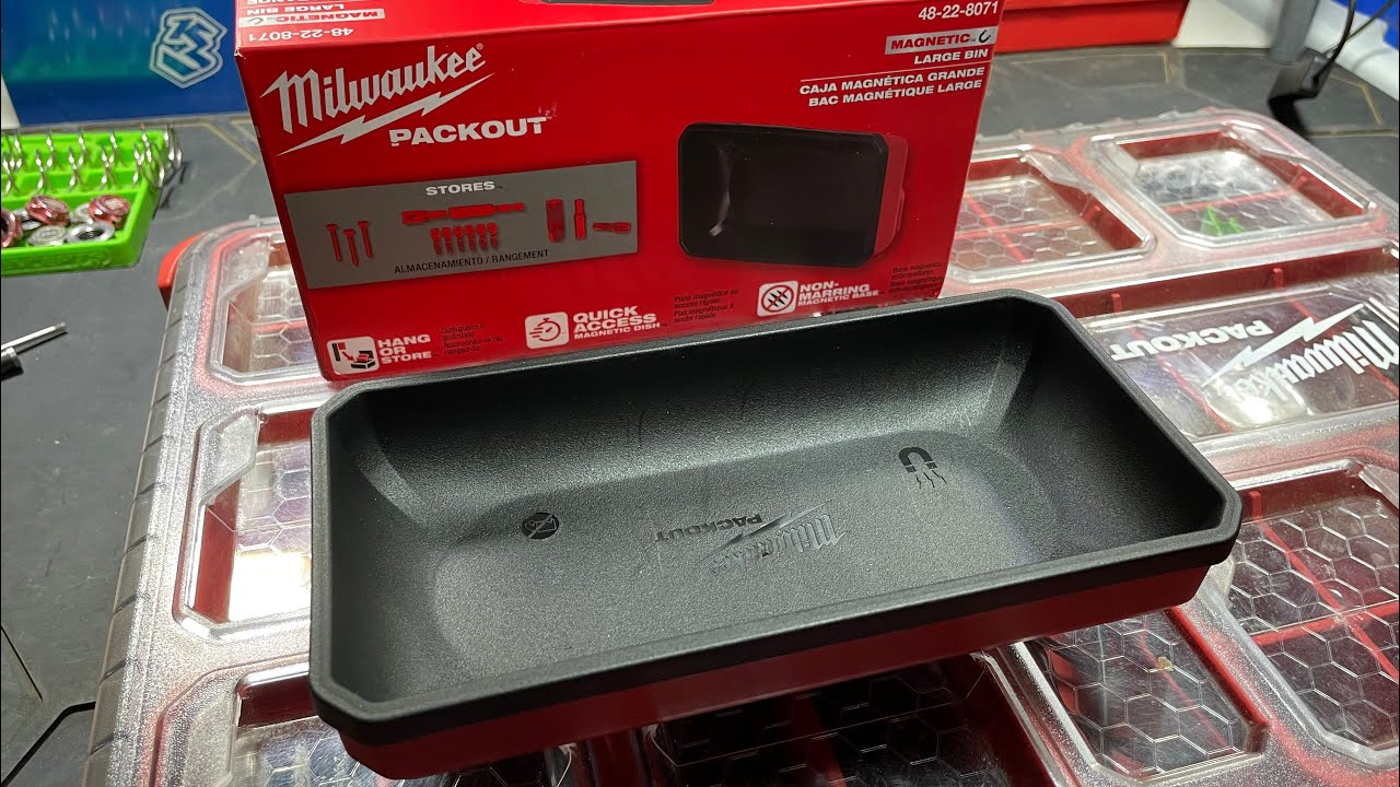 Milwaukee Packout Magnet Tray Large Bin 48-22-8071 - YouTube