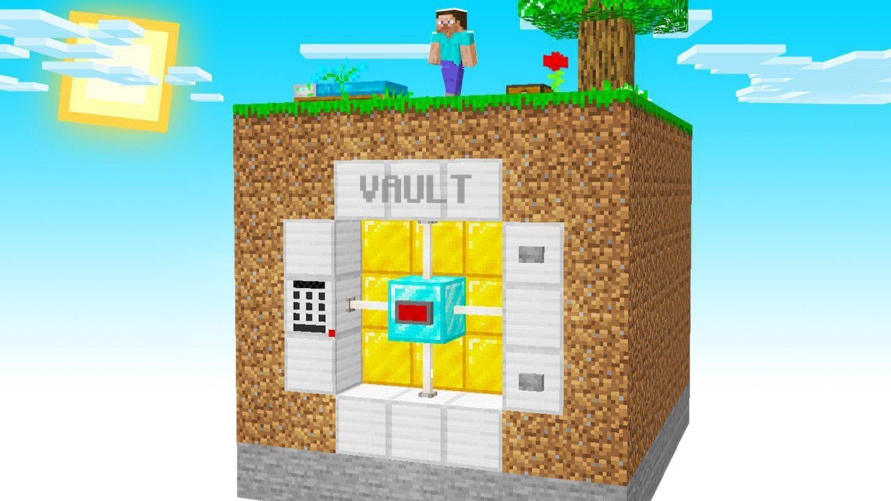 I Built A SECRET BANK VAULT In Sky Block! - YouTube