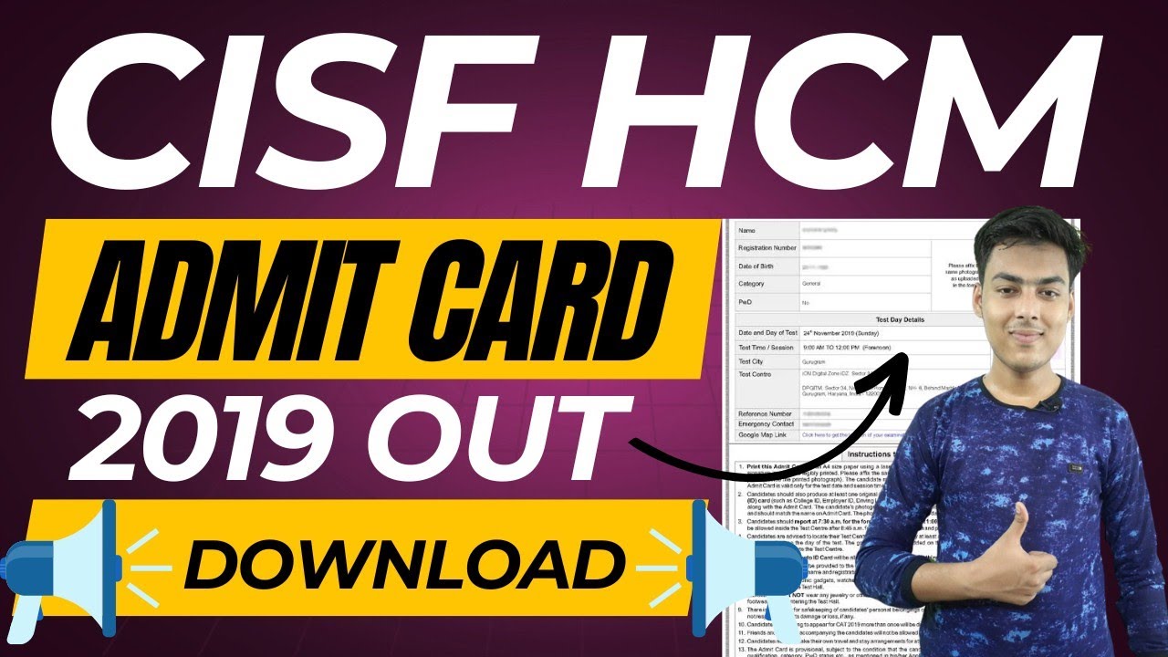 cisf hcm admit card 2019 | how to download cisf hcm admit card - YouTube