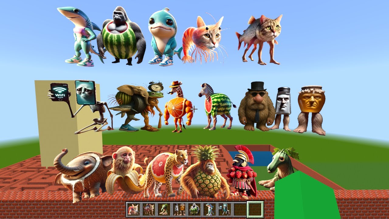 Cursed Italian Brainrot Nextbots Animals Minecraft MCPE Mod Addon - YouTube