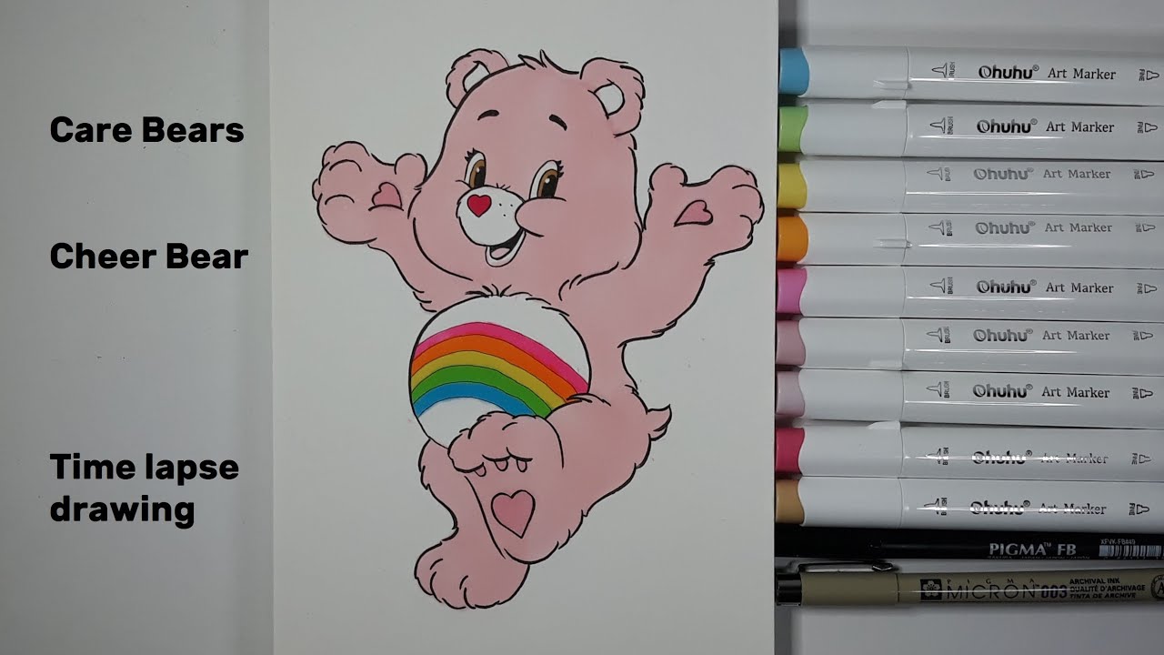Cheer Care Bear [ short timelapse drawing ] - YouTube