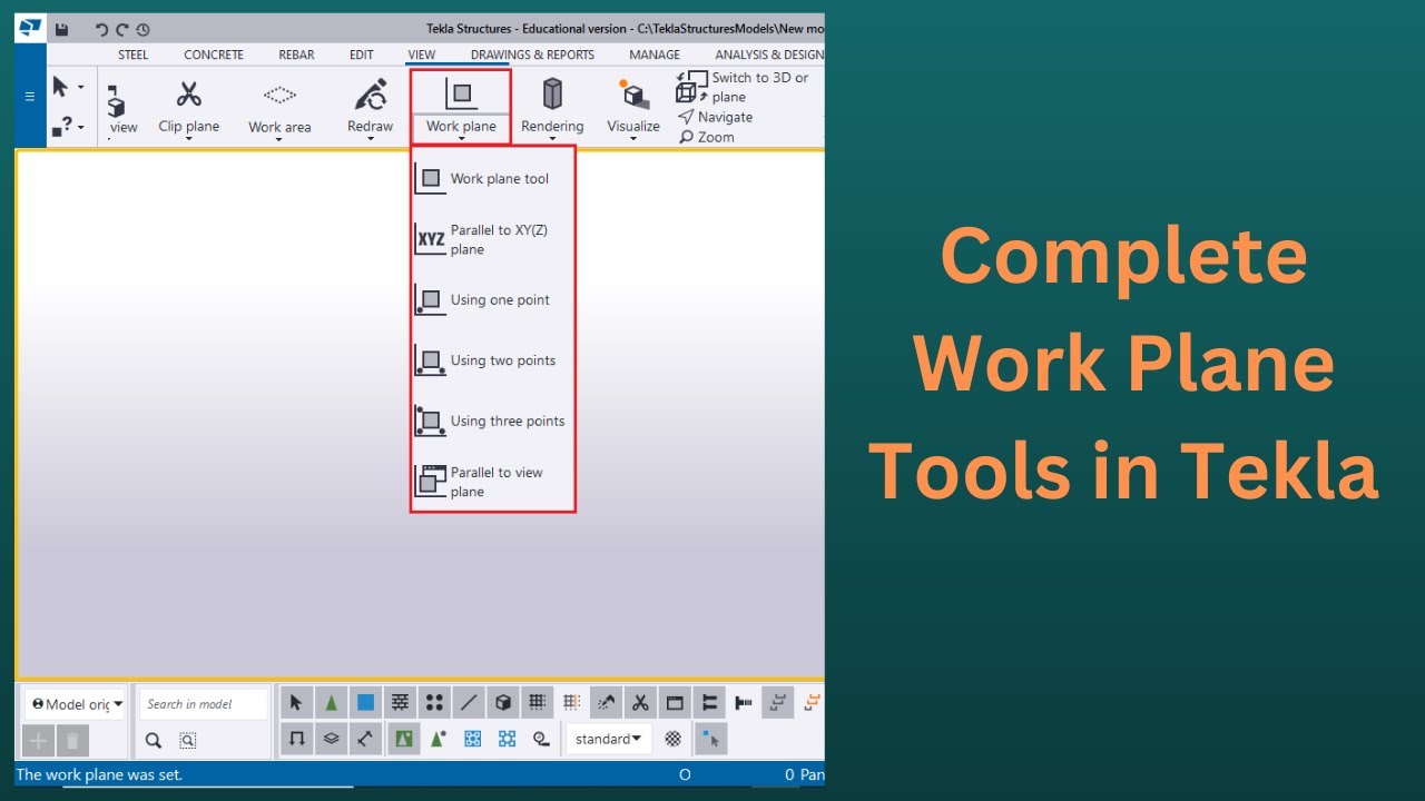 Complete Work Plane Tools | Tekla Structures | BIMINDC | Tamil - YouTube