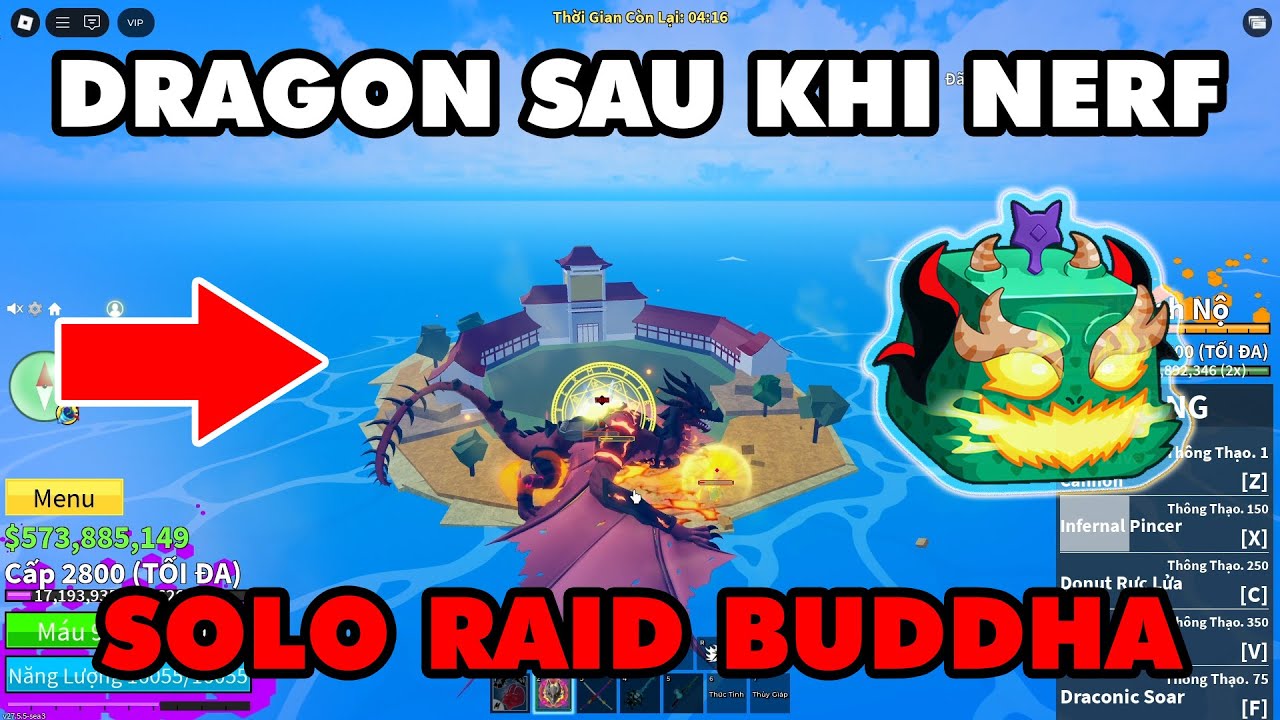 Dragon Sau Khi Nerf Solo Raid Buddha Sẽ NTN || Blox Fruits - YouTube