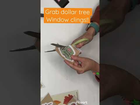 Grab window clings from Dollar Tree - FALL DIY - YouTube