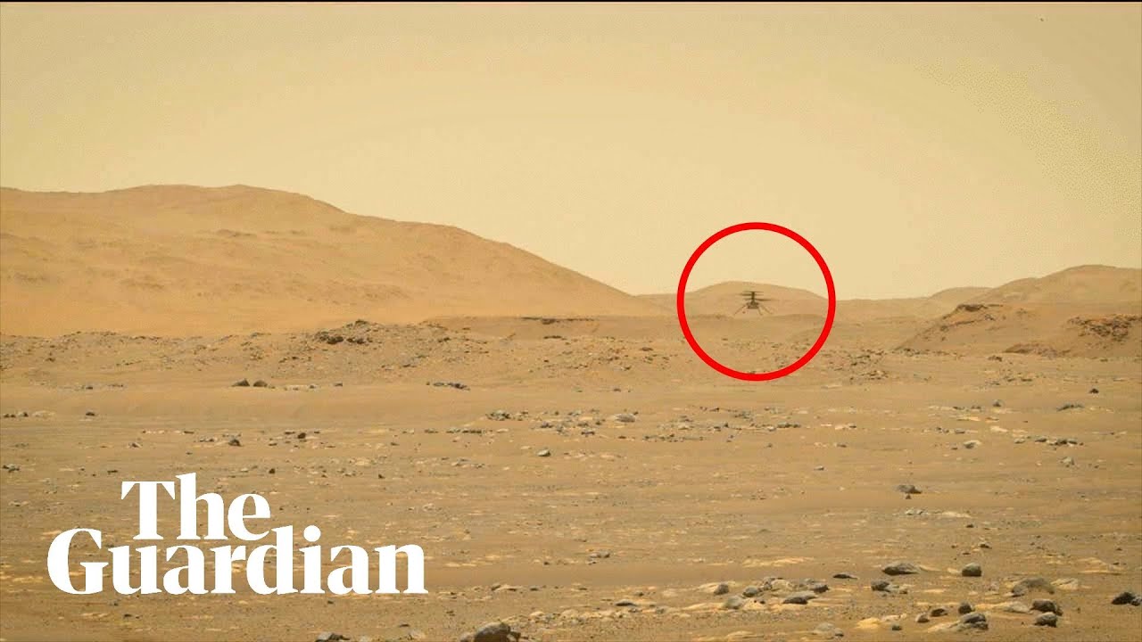 Nasa's Mars Ingenuity drone flies length of football field - YouTube
