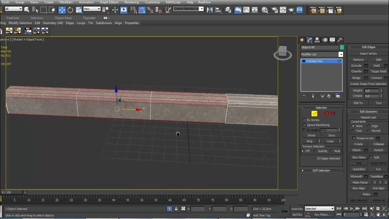 Tutorial modelling sidewalk "trottoir" 3ds max - YouTube
