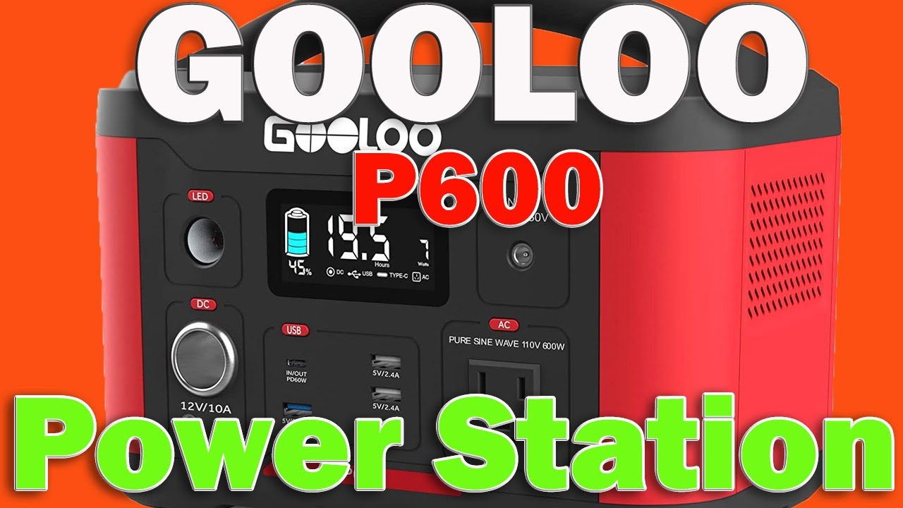 GOOLOO Portable Power Station P600, 626Wh Solar Generator (Solar Panel ...