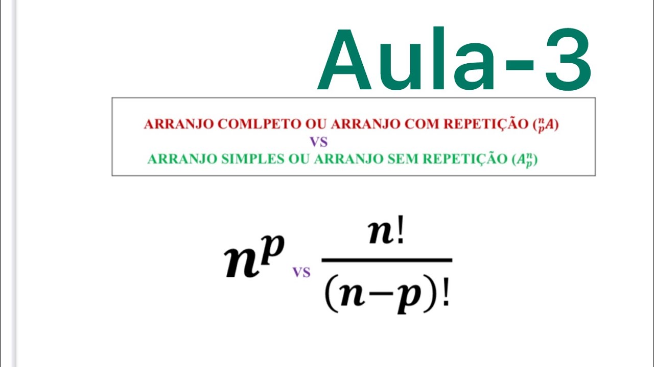 ARRANJO SIMPLES E ARRANJO COM REPETIÇÃO - YouTube