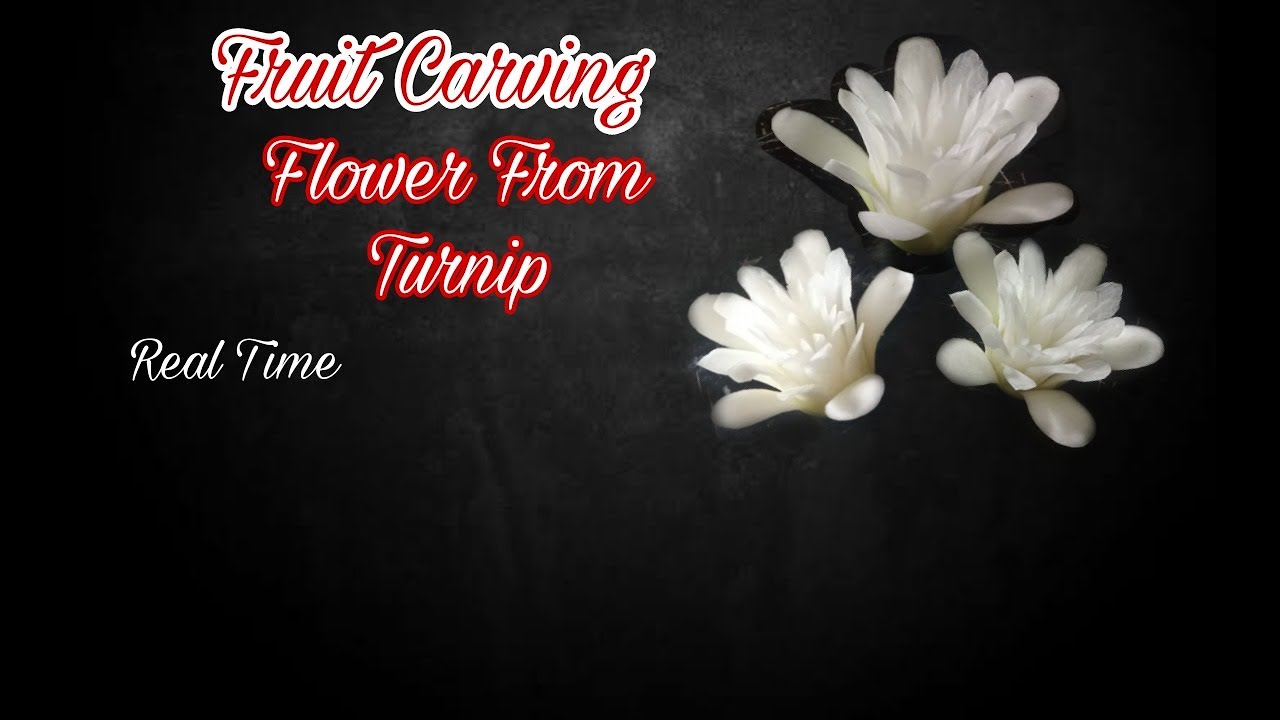 WOW!!! MEMBUAT BUNGA DARI LOBAK FRUIT CARVING GARNISH REAL TIME - YouTube