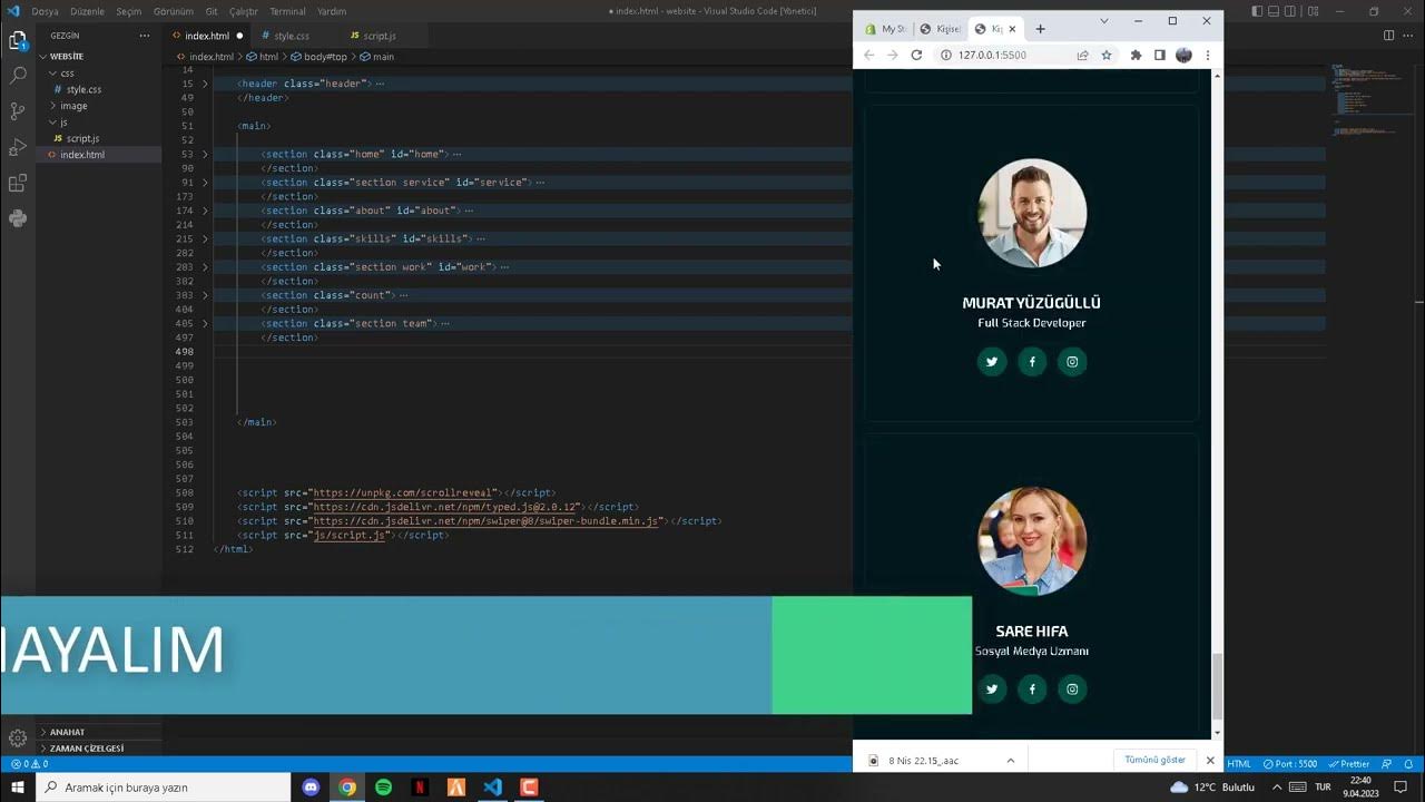 Html ve Css Kullanarak Responsive Kişisel Portfolio Web Sitesi Yapımı ...