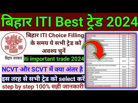Bihar iti best trade 2024 || bihar iticat2024 choice filling important ...