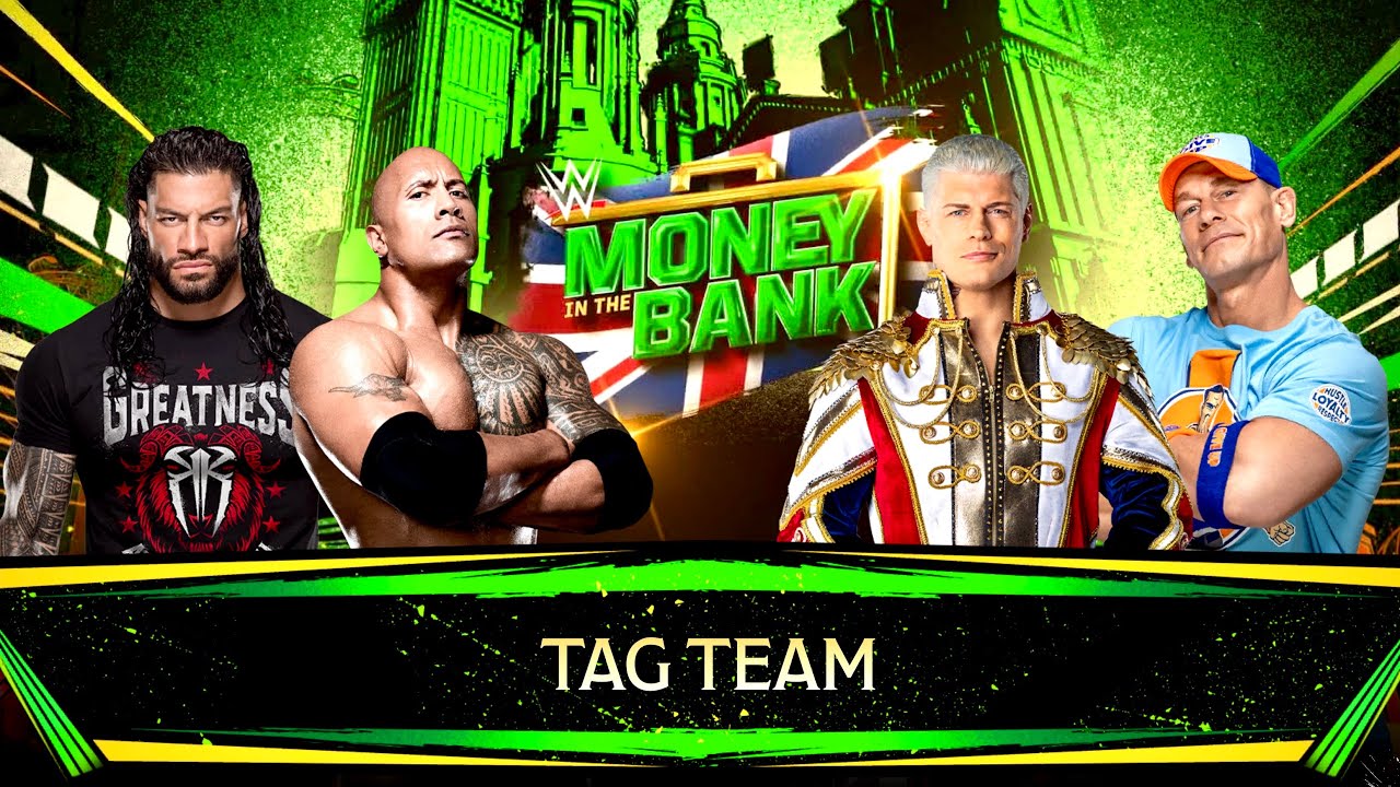 WWE 2K24 - Roman Reigns & The Rock vs John Cena & Cody Rhodes at MITB ...