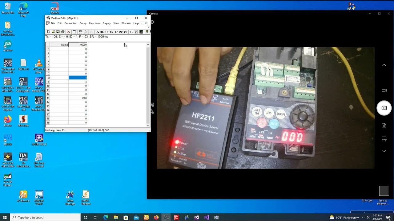 Cara Menggunakan HF2211 dengan Inverter Mitsubishi || Modbus Serial to Modbus TCP - YouTube