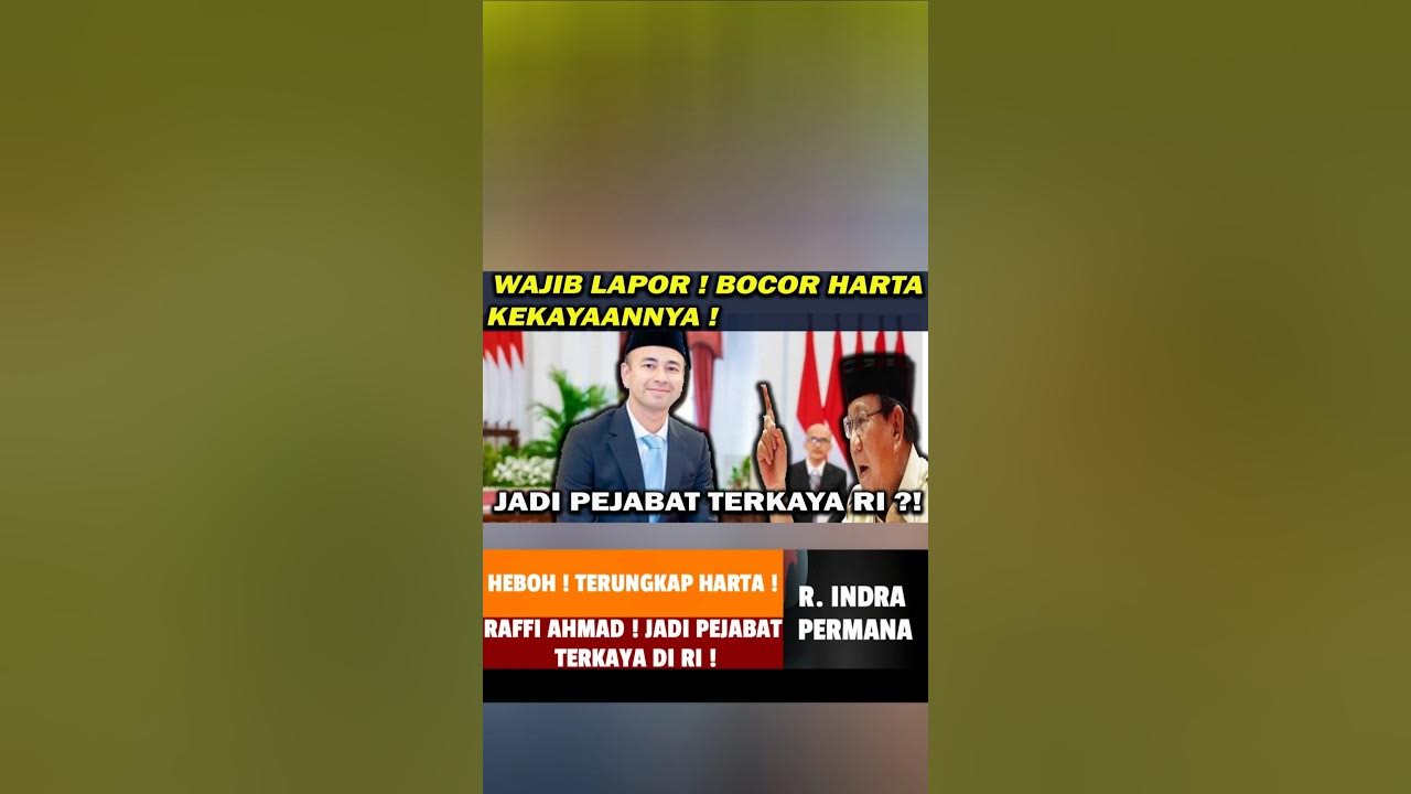 HEBOH ! TERUNGKAP HARTA KEKAYAAN RAFFI AHMAD SEBENARNYA ️JADI PEJABAT TERKAYA DI INDONESIA 😱 ...