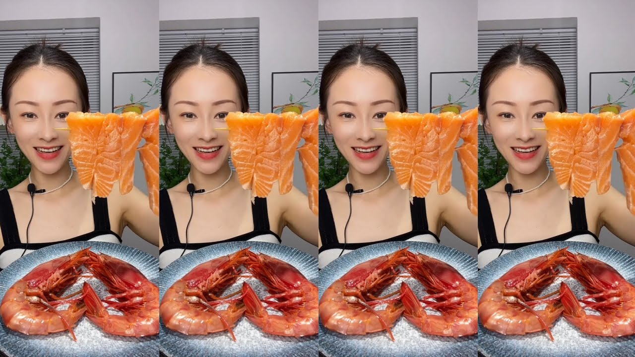 Yummy 169 Eat Shrimp π¦ π€ Lleat Sea Food Food Eating Mukbang Youtube
