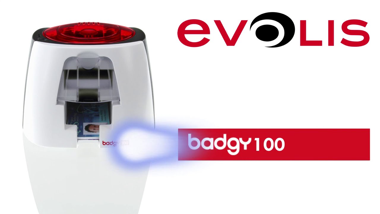 Evolis Badgy100 Kit Card Printer - YouTube