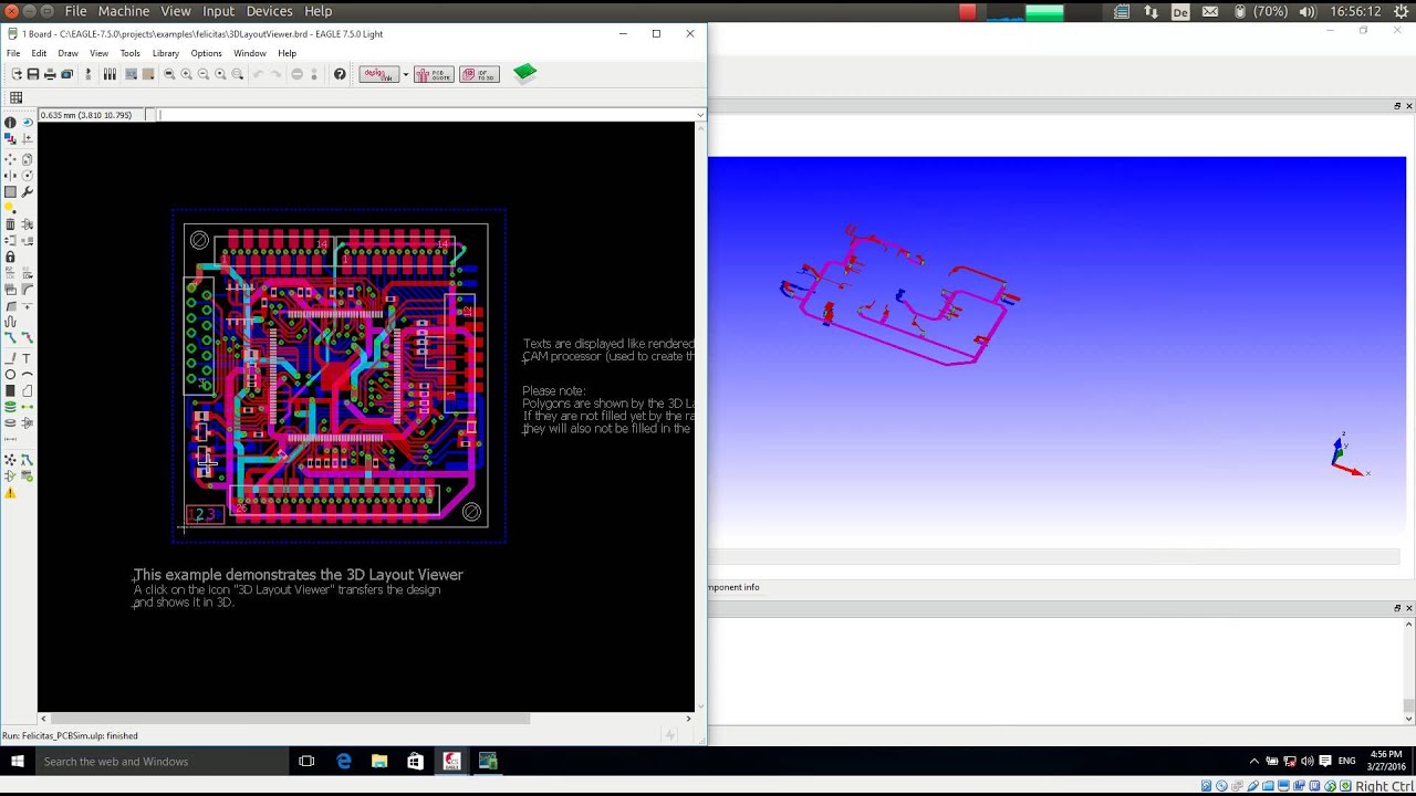 EAGLE PCB Layout in 3D powered by PCBSim - YouTube