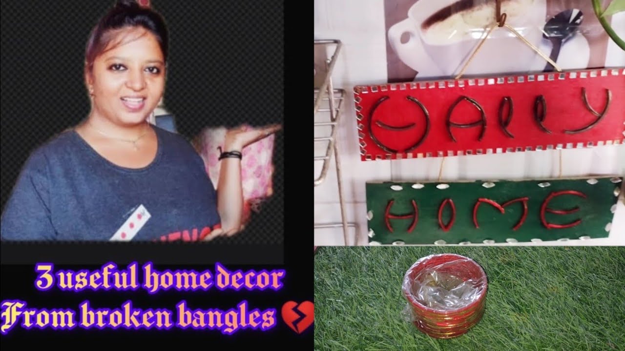 Wow 😳 home decor from broken bangles| amazing and beautiful home decor ...