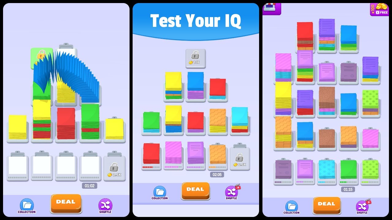 Paper Shuffle Sort Game Gameplay Android Mobile - YouTube