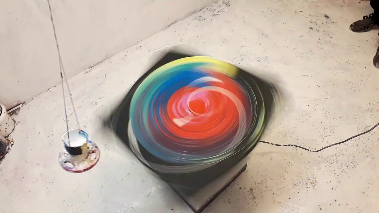Spin art / abstract pendulum painting - YouTube
