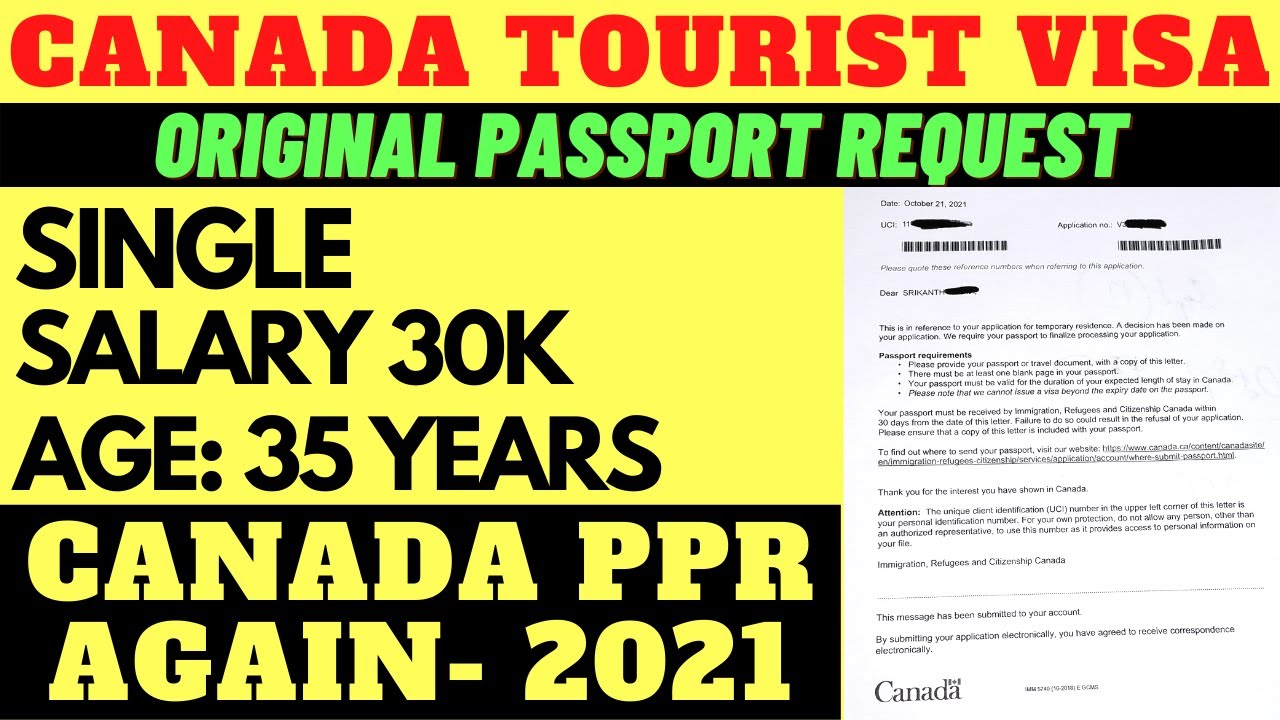 canada tourist visa PPR - YouTube