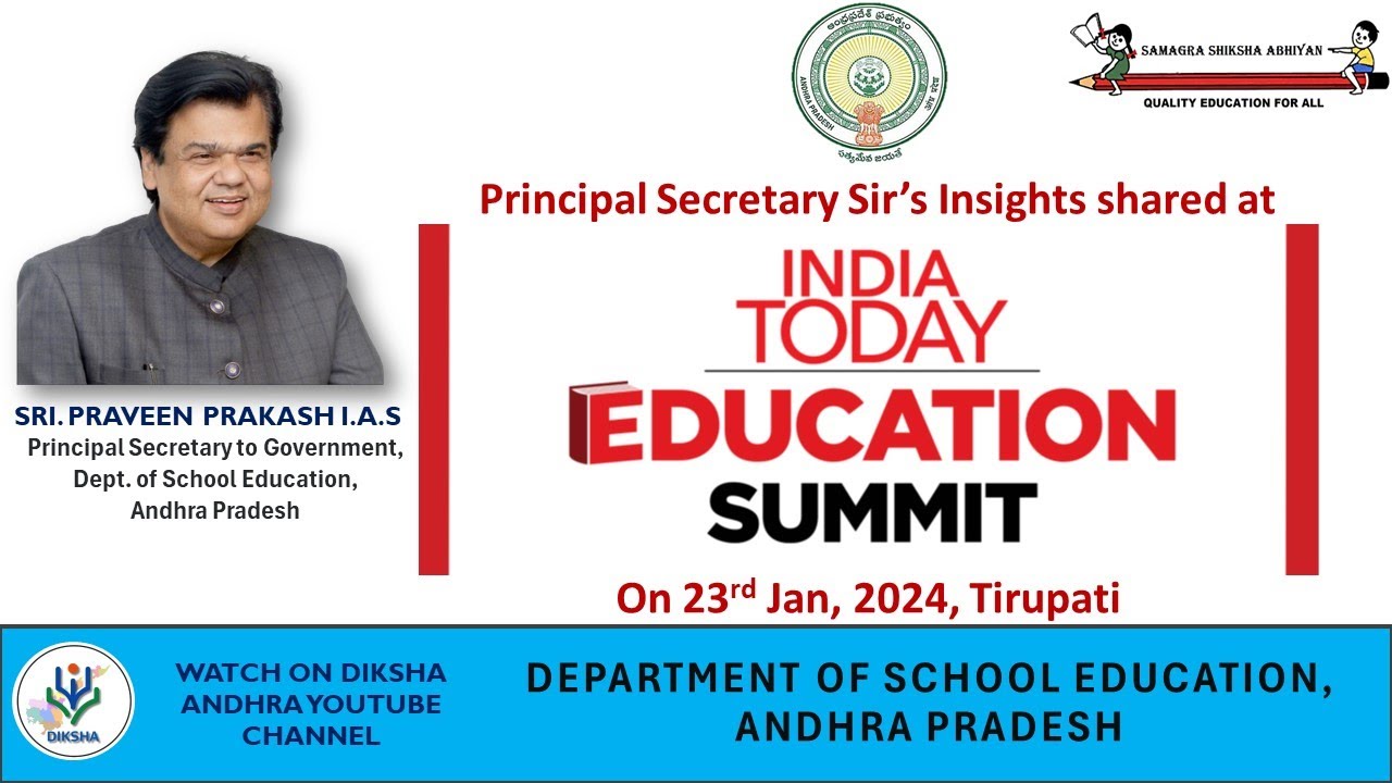 Revolutionizing Education: SRI. PRAVEEN PRAKASH I.A.S at India Today Education Summit 2024 - YouTube