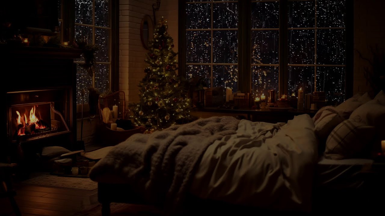 Christmas Rain | Cozy Room With The Sound Of Falling Rain | Cold Rain ...