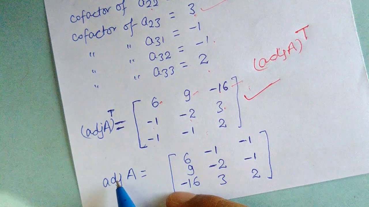 Inverse of Matrix ; Adjoint of Matrix ; Class 12th - YouTube
