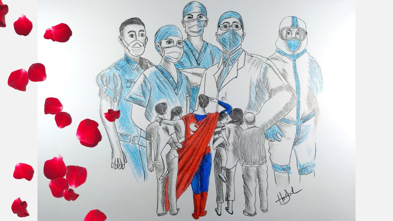 Coronavirus Awareness Poster Drawing || Salute To Frontline Fighters Of ...