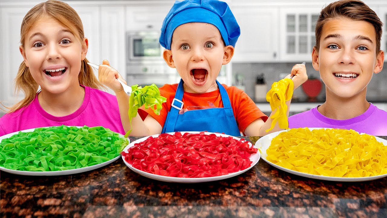 Making Colorful Pasta for Kids - YouTube
