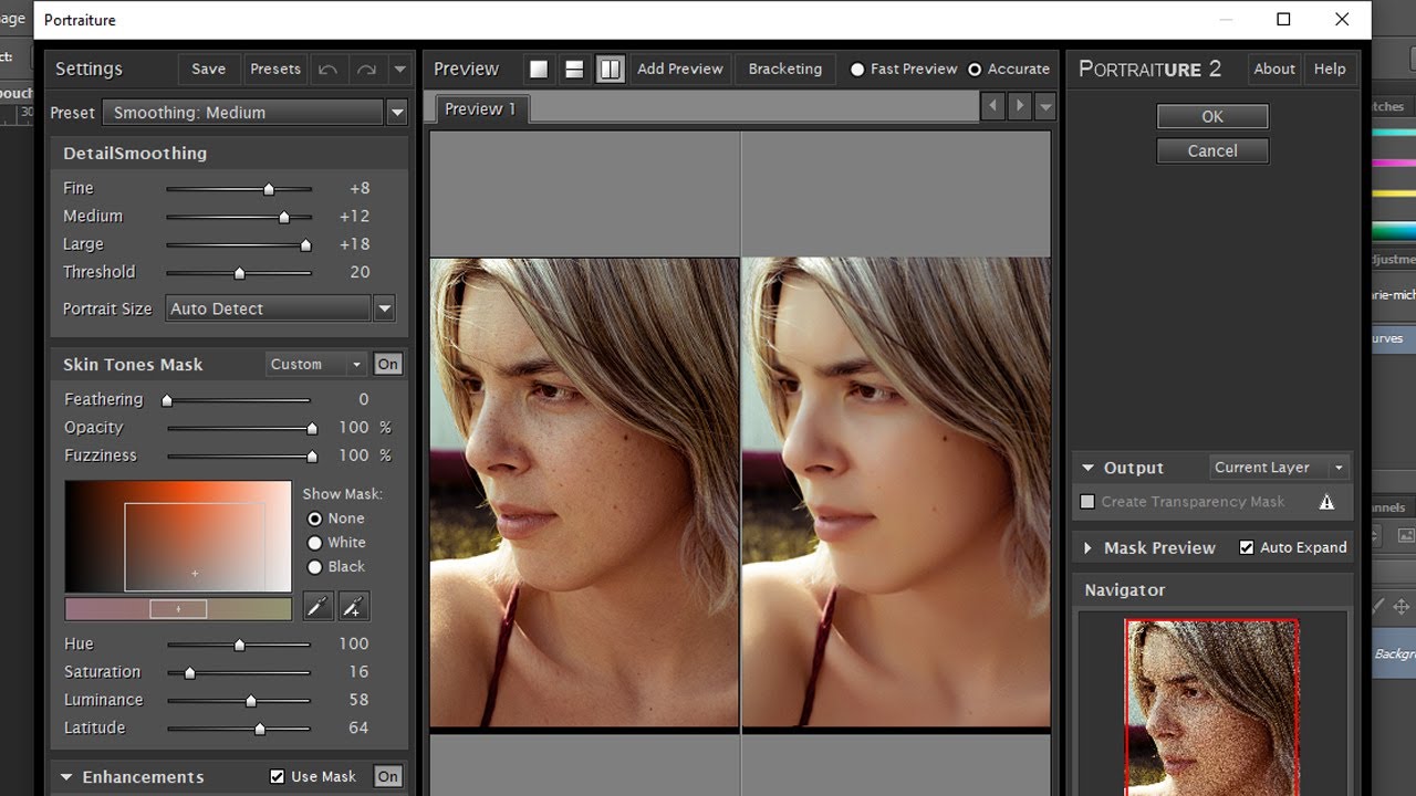 High End Skin Retouching with 1 click filter. Imagenomic portraiture ...