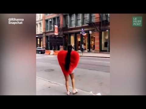 Rihanna casse Snapchat emmitouflée dans un manteau coeur