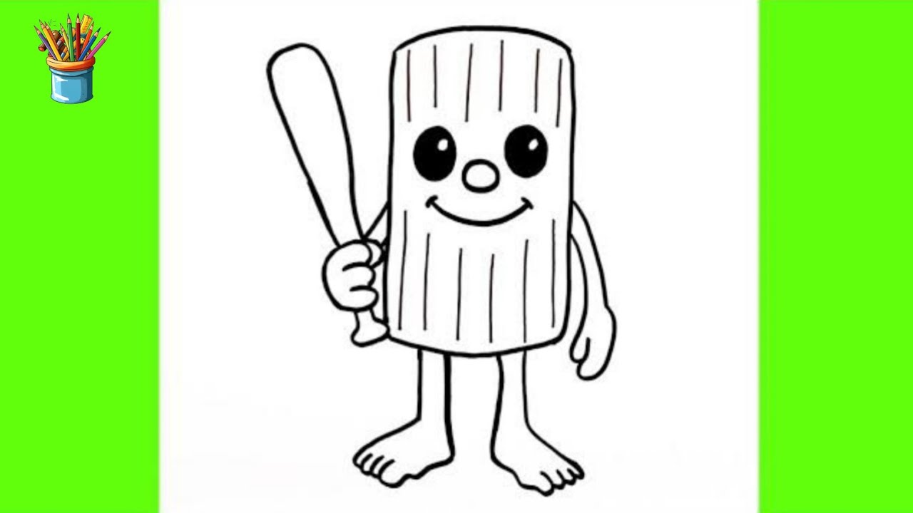 Cute Tung Tung Sahur Drawing for Kids | Easy and Fun Step by Step ...