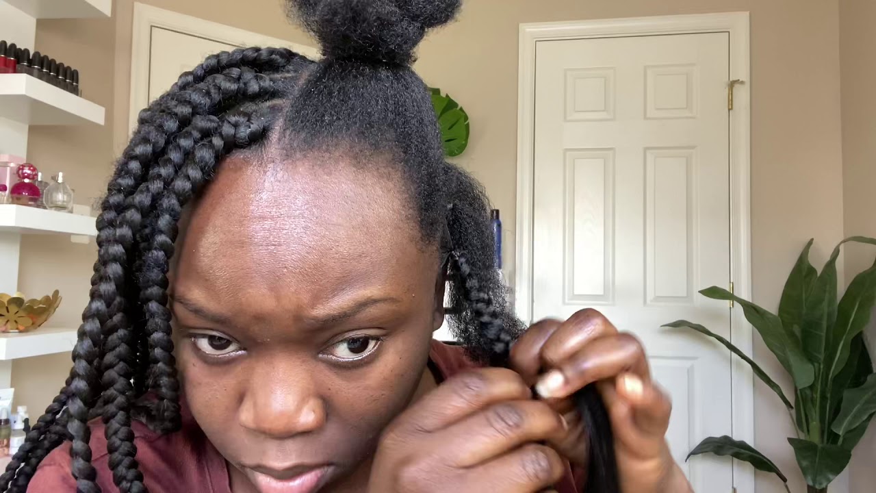 Easy Box Braids| DIY| on 4C Hair - YouTube