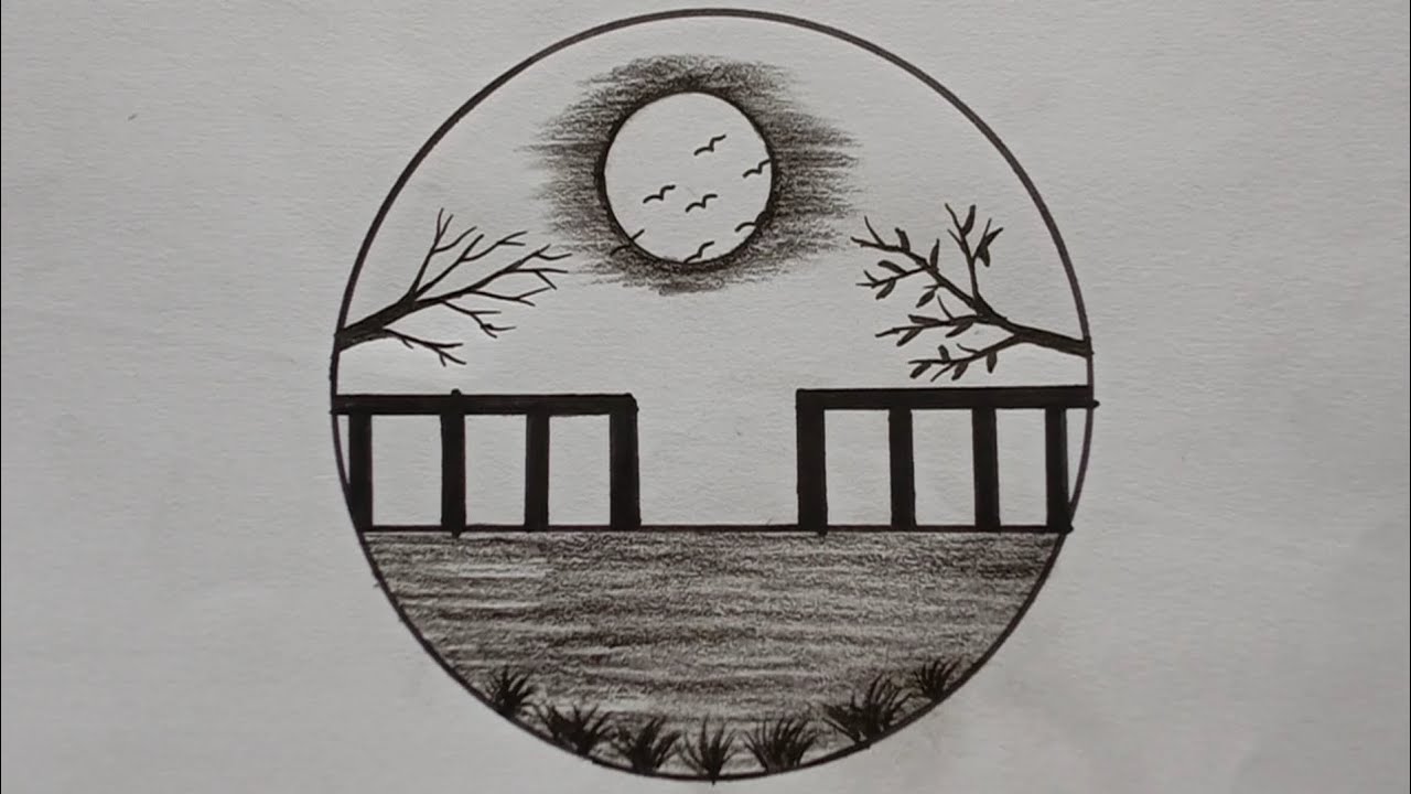 How to draw nature scenery simply || Easy Drawing by Aysha - YouTube