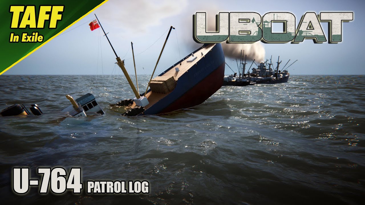 UBOAT | B.128 - Modded Career | U-764 Patrol Log 14 | T5 Homing Torpedo ...