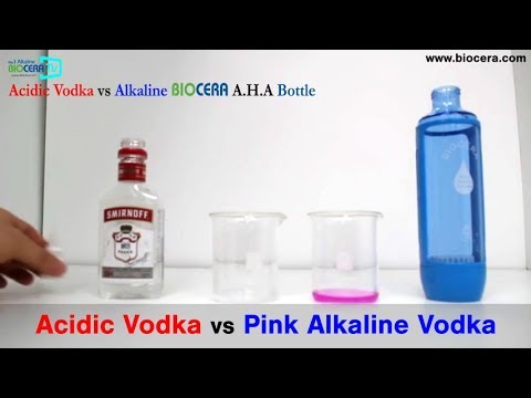 [Alkaline Water Bottle] Acidic Vodka vs Pink Alkaline Vodka - YouTube